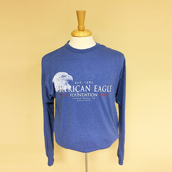 AEF Medium Heather Blue Long Sleeve Tee | American Eagle Foundation